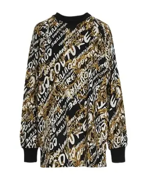 Versace Barocco Logo Print Long Sleeve Dress