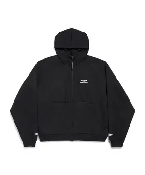 Balenciaga 3b Sports Icon Zip-up Hoodie - Black