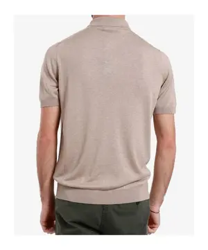 GRAN SASSO Short Sleeved Knitted Polo Shirt - Nude