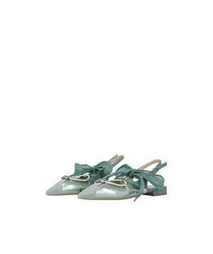 Pinko Bow Pointed Toe Slingback Pumps - Green