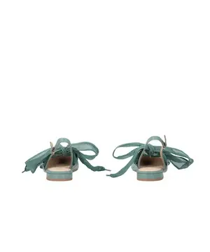 Pinko Bow Pointed Toe Slingback Pumps - Green