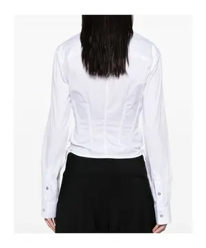 MUGLER Zip-up Front Tie Shirt