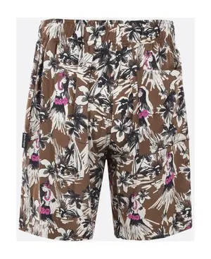 Palm Angels Hula Printed Drawstring Shorts - Multicolor