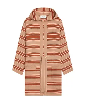Celine Striped Tweed Robe - Nude