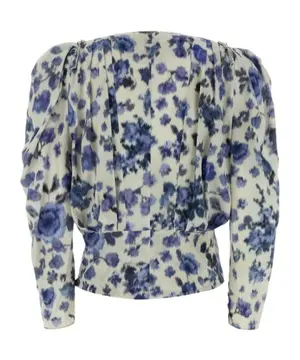 Isabel Marant Étoile Zarga Printed Floral Long Sleeve Top - Blue