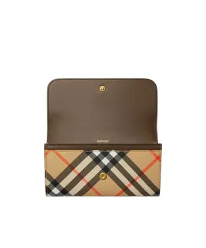 Burberry Checked Foldover-top Wallet