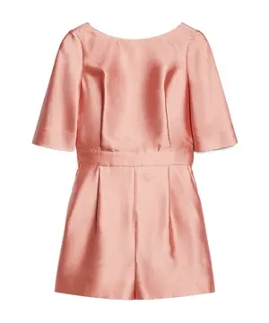 Max Mara Boat Neck Open-back Playsuit - Pink