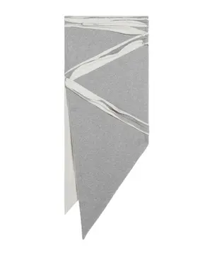 Attico Asymmetric Layered Skirt With Embroidered Logo - Grey