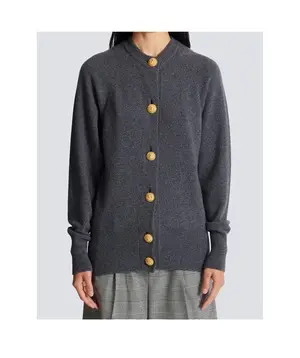 Balmain Buttoned Crewneck Cardigan - Grey