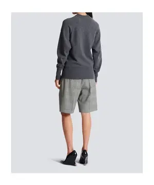 Balmain Buttoned Crewneck Cardigan - Grey