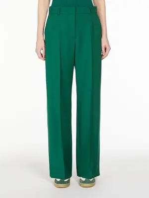 Max Mara Pleated Straight Leg Trousers - Green