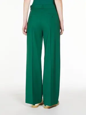 Max Mara Pleated Straight Leg Trousers - Green
