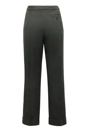 Aspesi Cotton Linen Slacks With Welt Pockets And Cuffed Hems