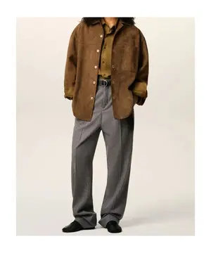 Ami Embossed De Cour Shirt Jacket - Hazelnut Color