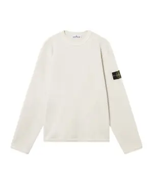 Stone Island Logo Patch Crewneck Sweatshirt - Ivory