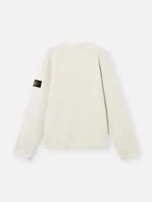Stone Island Logo Patch Crewneck Sweatshirt - Ivory