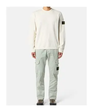 Stone Island Logo Patch Crewneck Sweatshirt - Ivory