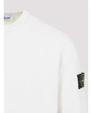 Stone Island Logo Patch Crewneck Sweatshirt - Ivory