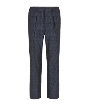Fendi Ff Labyrinth Jacquard Tailored Trousers - Blue