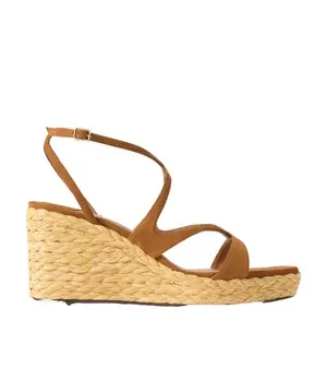 JIMMY CHOO Ayla 85mm Wedge Sandals - Nude
