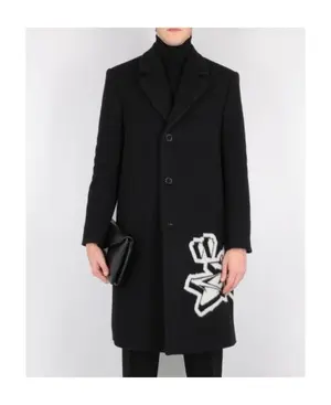 Off-White Graphic Printed Single-breasted Coat
