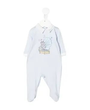 Monnalisa Babygrow With Cartoon Print - White