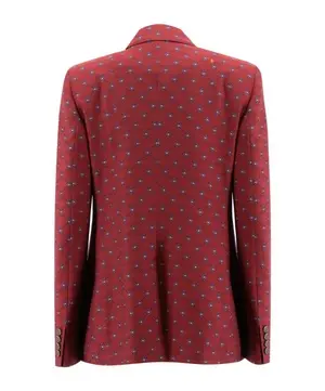 Etro Double Breasted Graphic Printed Blazer - Red