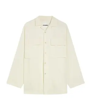 JIL SANDER Flap-pocket Long-sleeved Shirt - White