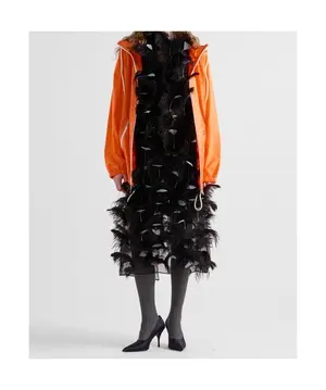 Prada Zip-up Hooded Jacket - Orange
