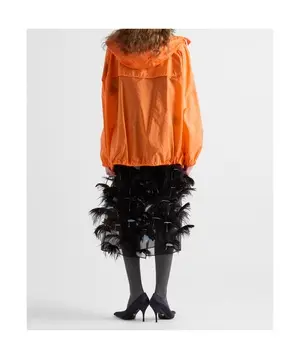 Prada Zip-up Hooded Jacket - Orange