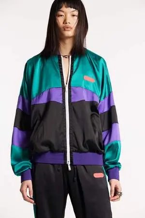 Dsquared2 Color-block Zipped Bomber Jacket - Black