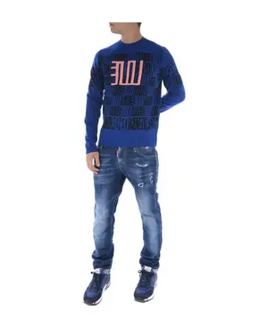 Kenzo Round Neck Knit Sweater - Blue