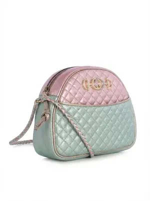 Gucci Quilted Shoulder Bag With Woven Straps