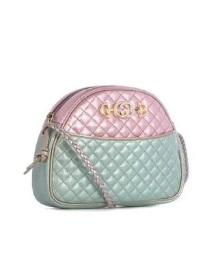 Gucci Quilted Shoulder Bag With Woven Straps