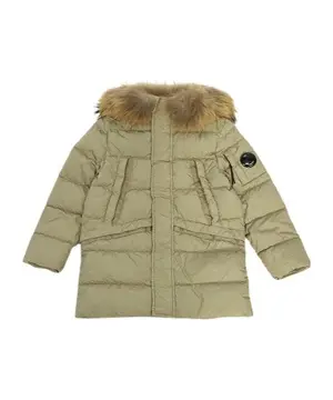 C.P. COMPANY Hooded Down Jacket With Fur Trim