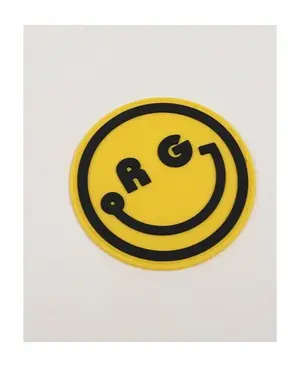 LIUREGALI Smiley Face Badge Letter Printed Short-sleeved T-shirt