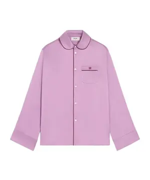 Celine Silk Satin Pyjama Shirt - Pink