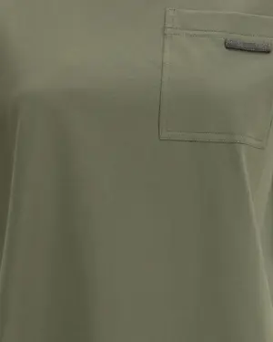 Brunello Cucinelli Shiny Tab Crewneck T-shirt - Green