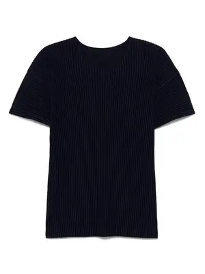 Issey Miyake Homme Plissé Pleated Crewneck T-shirt - Black