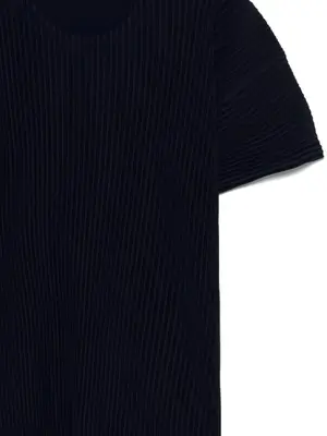 Issey Miyake Homme Plissé Pleated Crewneck T-shirt - Black