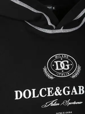 Dolce & Gabbana Logo Embroidered Long Sleeve Hoodie