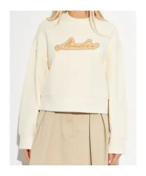 Moncler Logo Embroidered Crewneck Sweatshirt - Cream