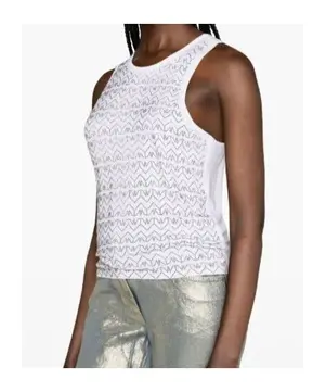 Patrizia Pepe Embellished Monogram Tank Top