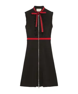 Gucci Bow Tie Detail Zip-up Dress
