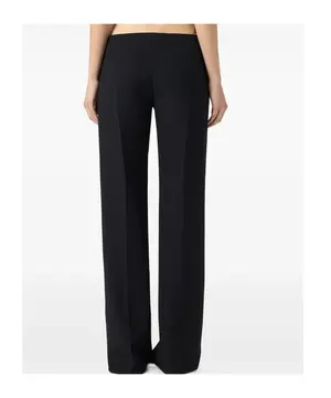 Blumarine Rhinestone Rose Wide-leg Pants