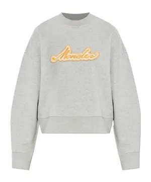 Moncler Embroidered Logo Crewneck Sweatshirt - Grey