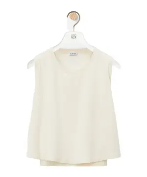 Loewe Sleeveless Jumper With Embroidered Logo - White