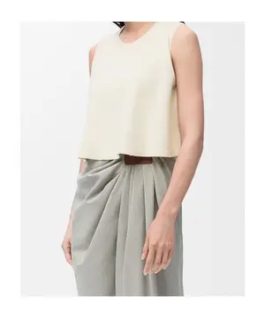 Loewe Sleeveless Jumper With Embroidered Logo - White