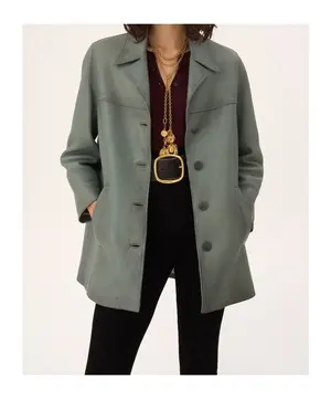 Chloé Single-breasted Long Jacket - Faded Blue