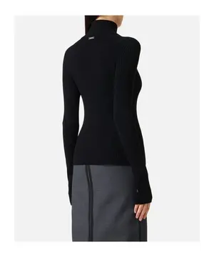 Iceberg Ribbed Collared Long Sleeve Top
